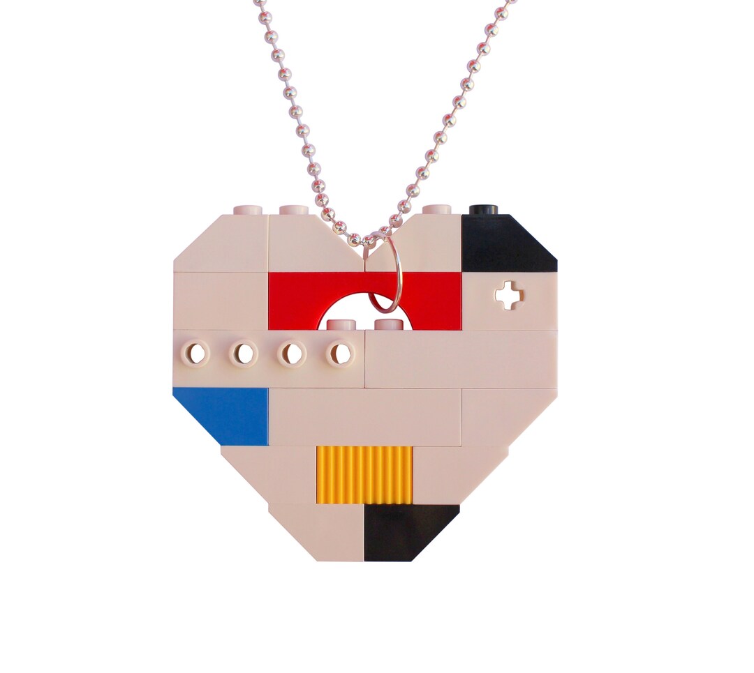 Geek Chic Primary Colors Necklace - Chunky Heart Pendant - Made From ...