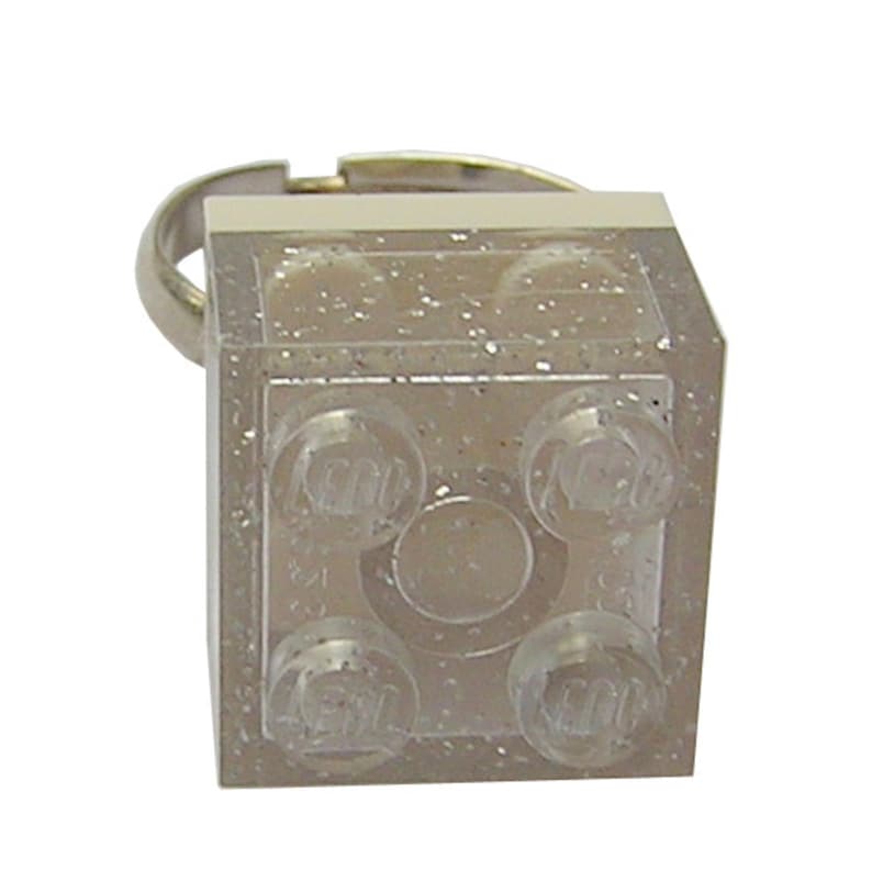 Glitter Transparent Clear LEGO® Brick 2x2 on a Silver/gold - Etsy Israel