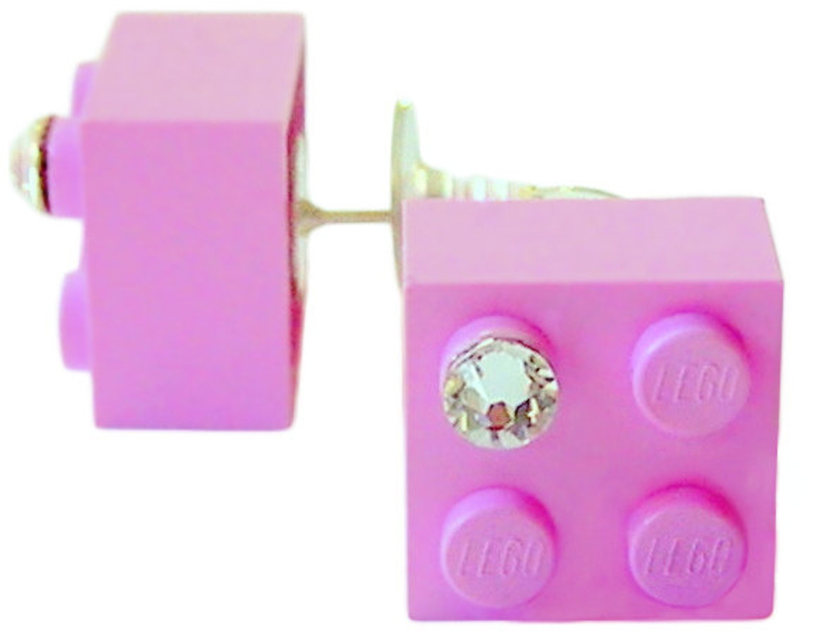 Light Pink LEGO® Brick 2x2 With a 'diamond' Color SWAROVSKI® Crystal on ...