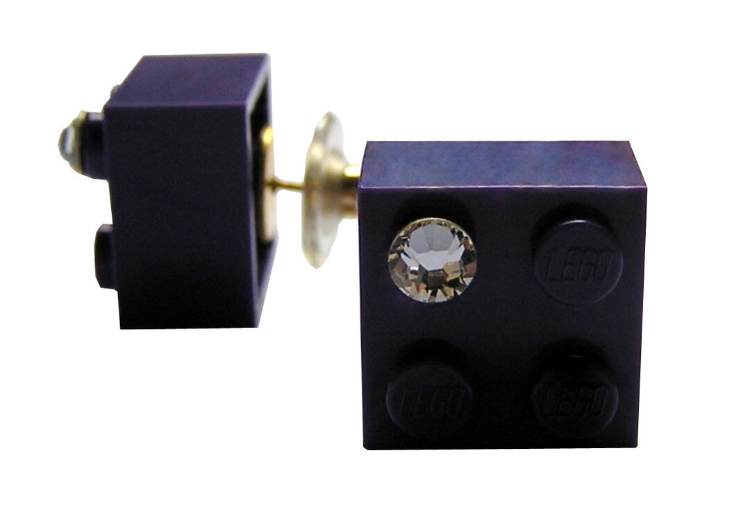 Purple LEGO® Brick 2x2 With a ‘diamond’ Color SWAROVSKI® Crystal on a ...
