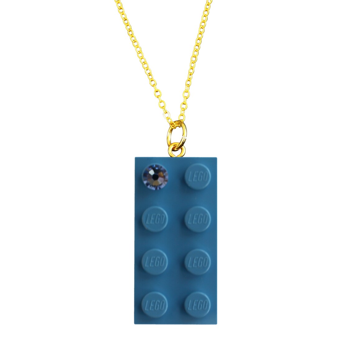 Light Blue LEGO® Brick 2x4 With a Blue SWAROVSKI® Crystal on a - Etsy