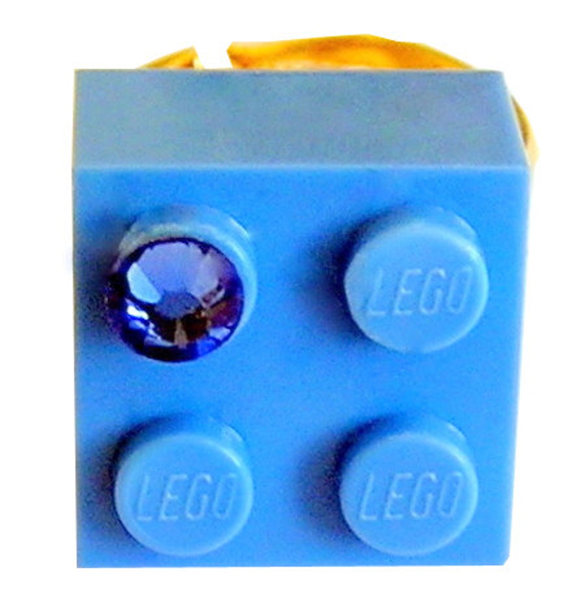 Light Blue LEGO® Brick 2x2 With a Blue SWAROVSKI® Crystal on a - Etsy