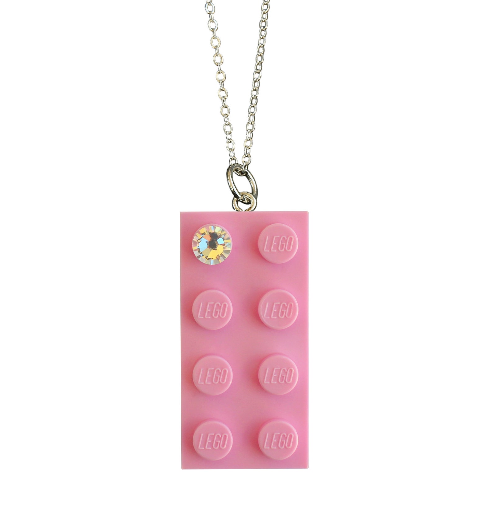 Light Pink LEGO® Brick 2x4 With a 'diamond' Color SWAROVSKI® Crystal on ...