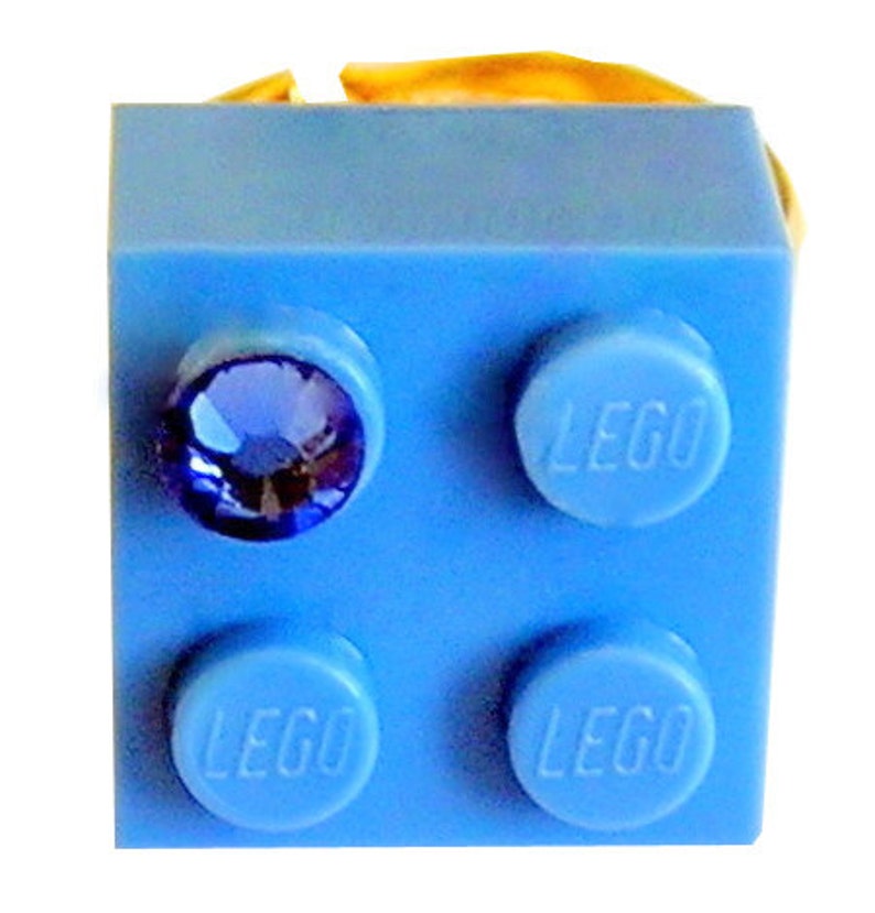 Light Blue LEGO® Brick 2x2 With a Blue SWAROVSKI® Crystal on a - Etsy