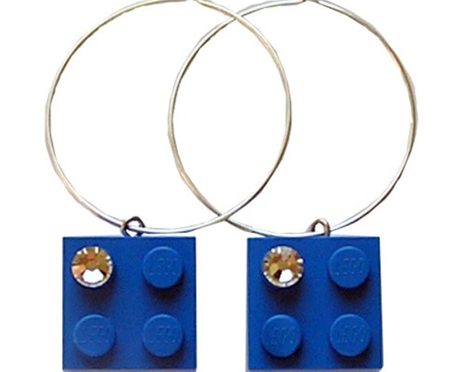 Dark Blue LEGO® Brick 2x2 With a 'diamond' Color SWAROVSKI® Crystal on ...