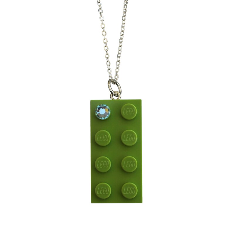 Light Green LEGO® Brick 2x4 With a Green SWAROVSKI® Crystal on - Etsy