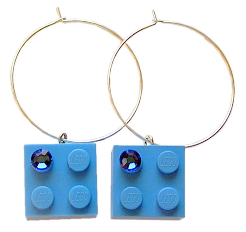 Light Blue LEGO® Brick 2x2 With a Blue SWAROVSKI® Crystal on a - Etsy