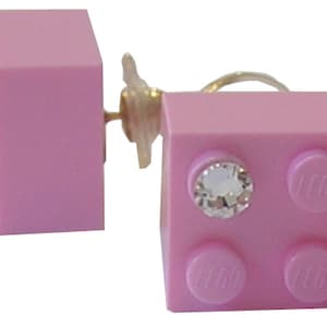 Light Pink LEGO® Brick 2x2 With a 'diamond' Color SWAROVSKI® Crystal on ...