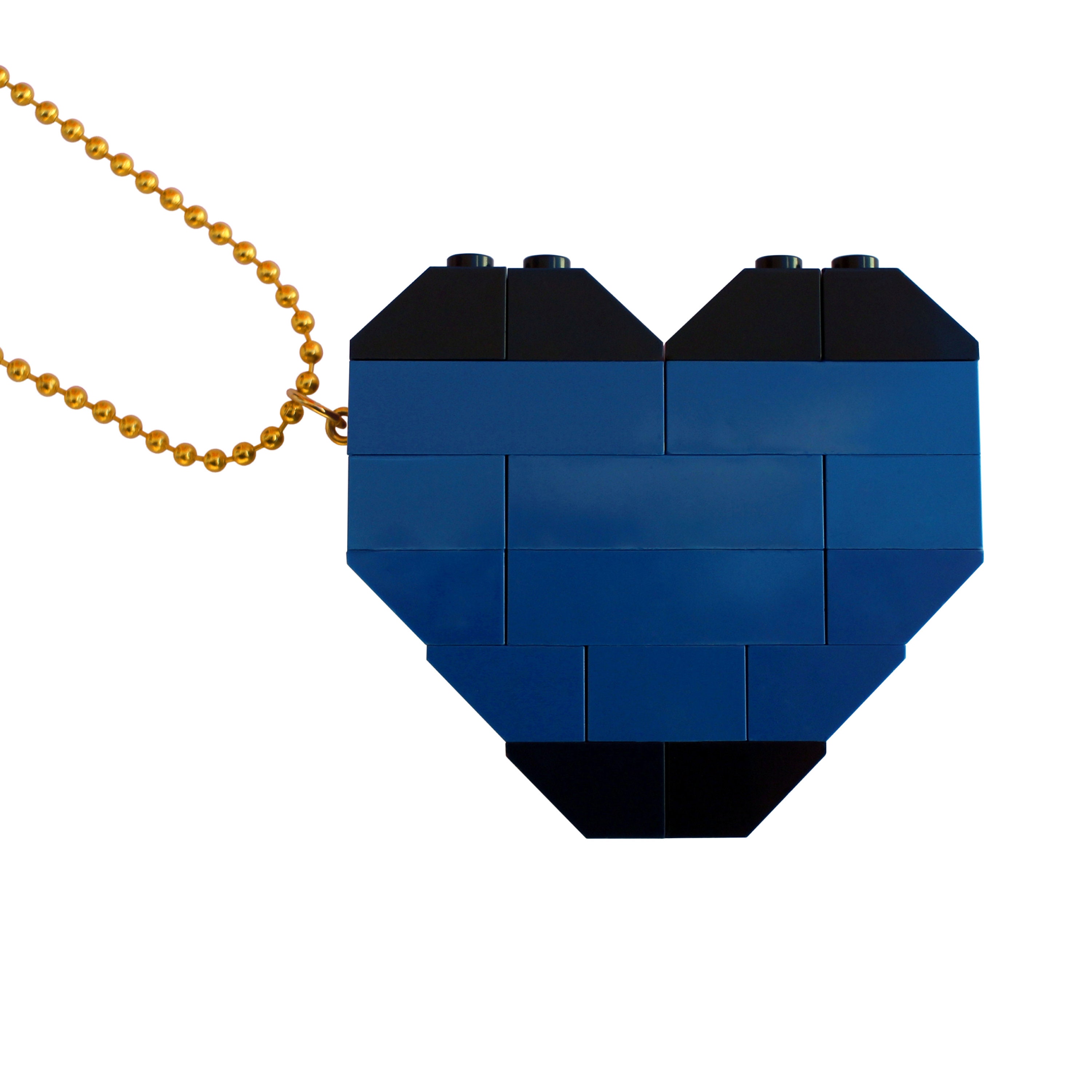 SWAG Hip Hop Blue Necklace Chunky Heart Pendant Made From LEGO® Bricks ...