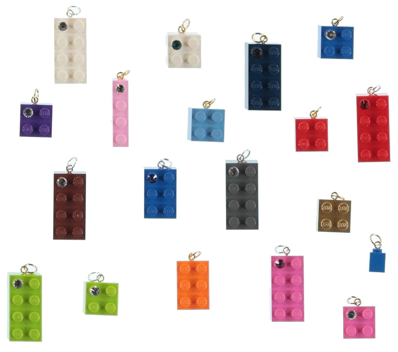 Lot of 50 Beads-charms Made From LEGO® Bricks With or Without SWAROVSKI ...