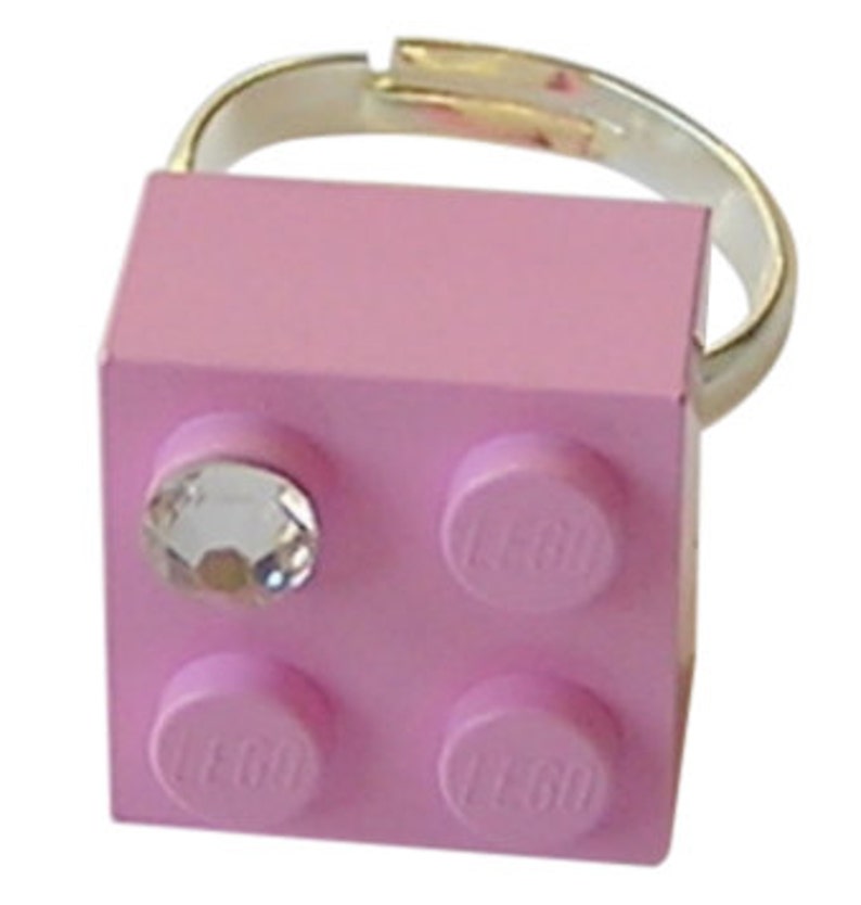Light Pink LEGO® Brick 2x2 With a diamond Color SWAROVSKI® - Etsy