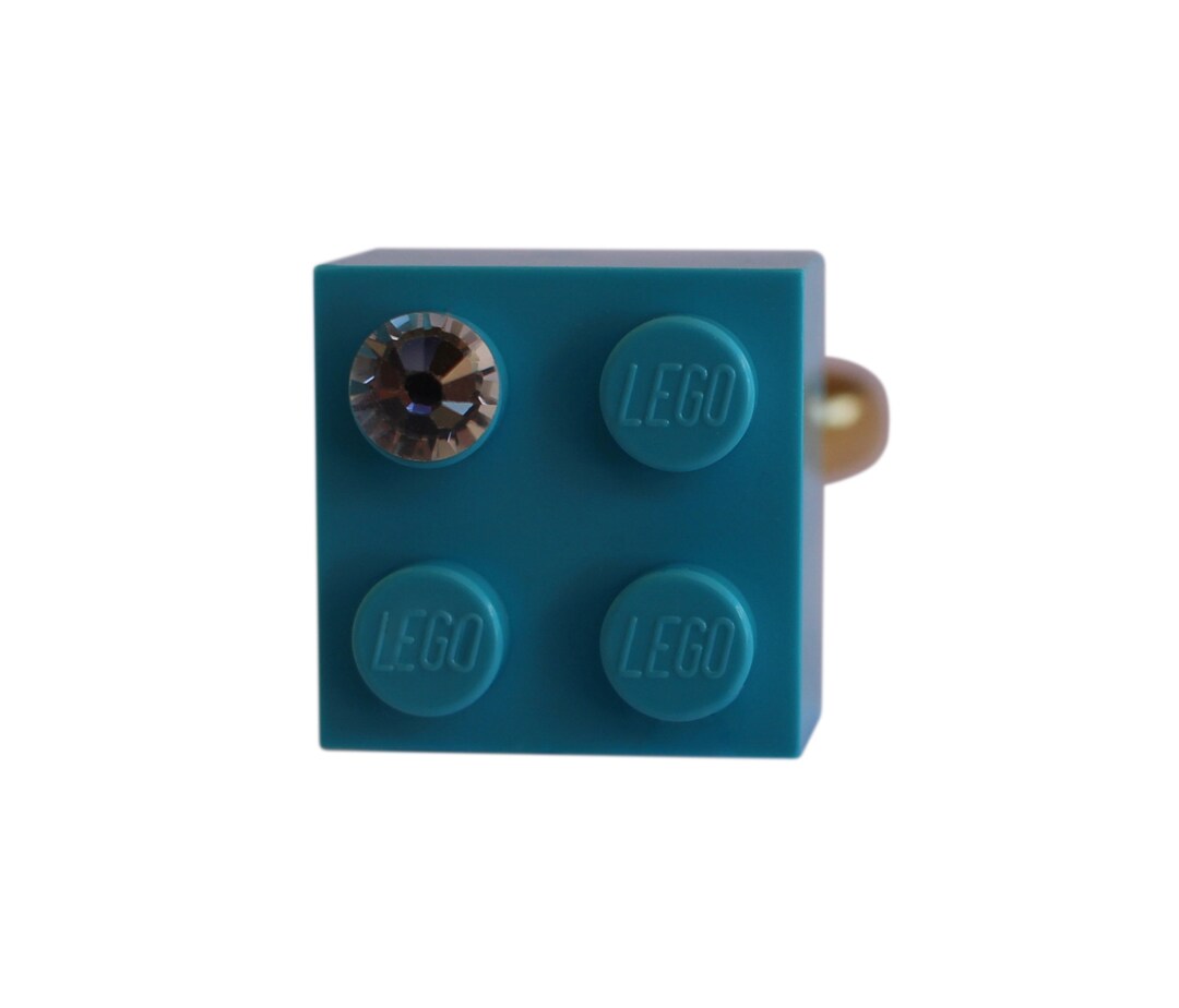 Turquoise Blue LEGO® Brick 2x2 With a ‘diamond’ Color SWAROVSKI ...