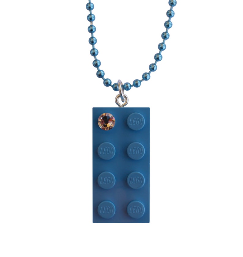 Light Blue LEGO® Brick 2x4 With a 'diamond' Color SWAROVSKI® Crystal on ...
