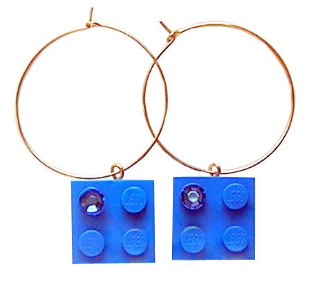 Dark Blue LEGO® Brick 2x2 With a Blue SWAROVSKI® Crystal on a - Etsy