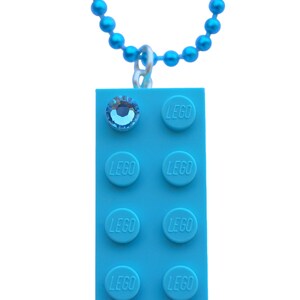 Turquoise Blue LEGO® brick 2x4 with a Blue SWAROVSKI® crystal | Etsy