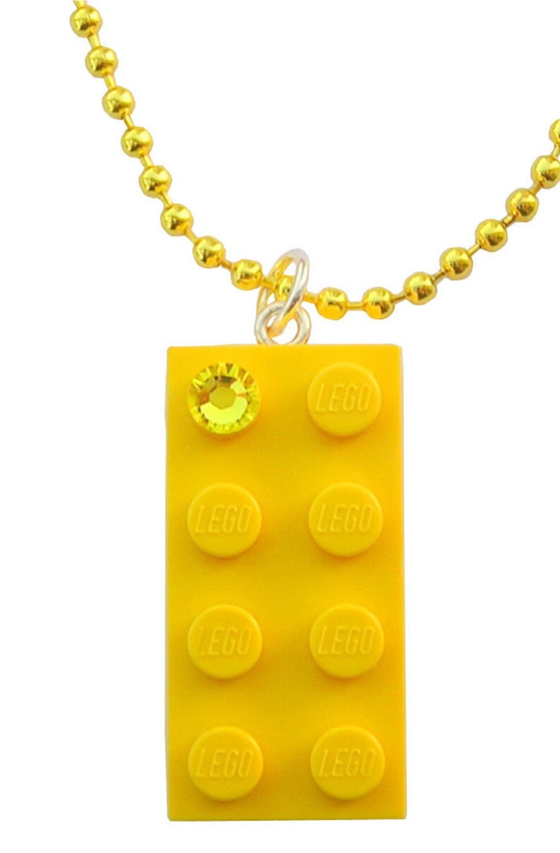 Yellow LEGO® Brick 2x4 With a Yellow SWAROVSKI® Crystal on a - Etsy