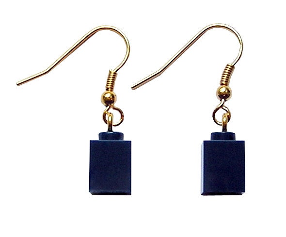 Navy Blue LEGO® Brick 1x1 on a Silver/gold Plated Dangle - Etsy Israel