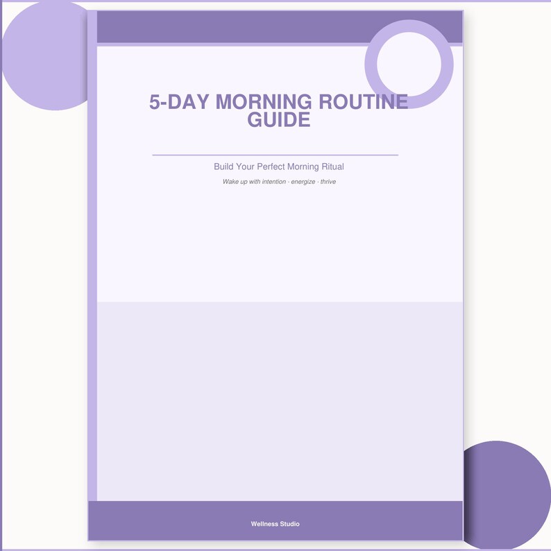 5-day Morning Routine Guide PDF | Wellness Planner Printable | Healthy ...