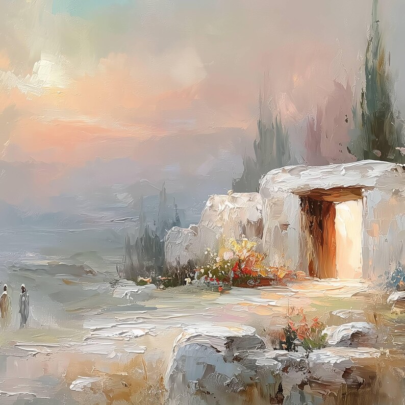 Empty Tomb Frame TV Art, Romantic Christian Oil Painting, Easter Wall ...