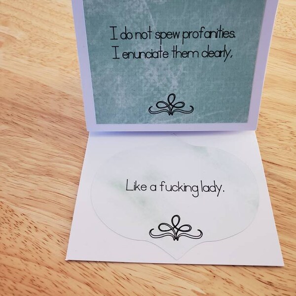 Profanity Card - Etsy