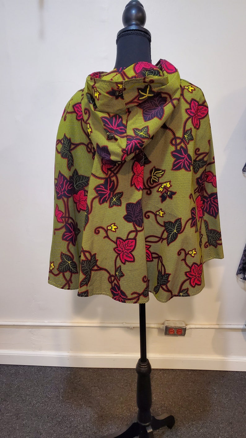 1/2 Length Green With Pink Leaves Cloak - Etsy