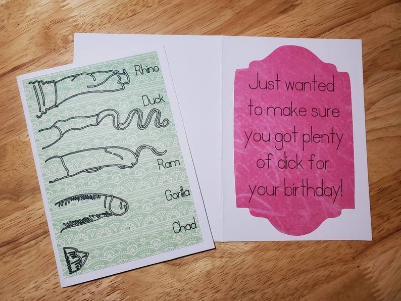 Birthday Penis Card Etsy