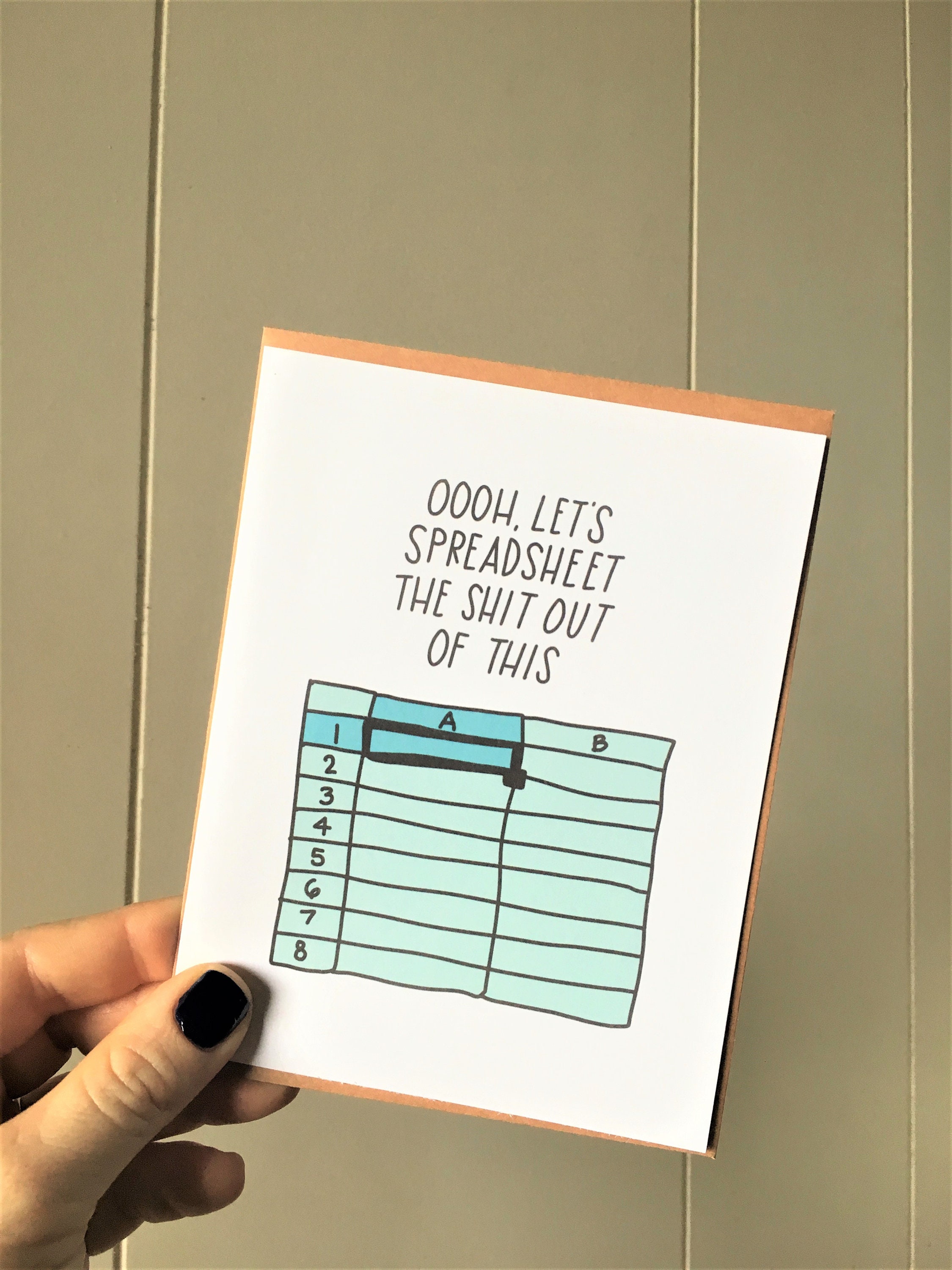 Let's Spreadsheet This Single Card Friendship Card Funny Card Badass ...