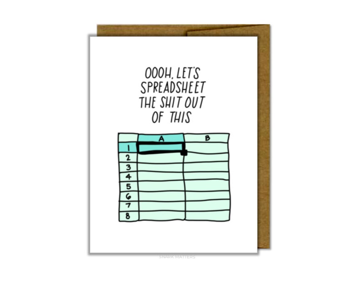 Let's Spreadsheet This! | Single Card | Friendship Card | Funny Card ...