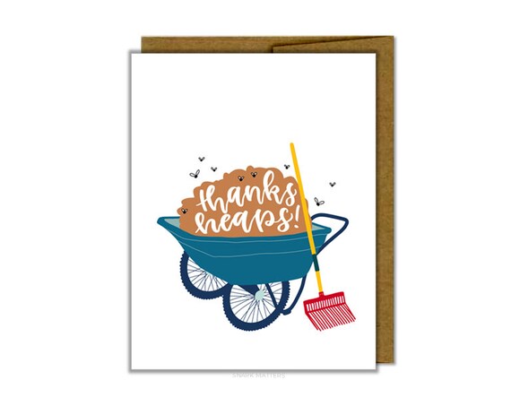 Thanks Heaps Single Card Friendship Card Thank You Card - Etsy