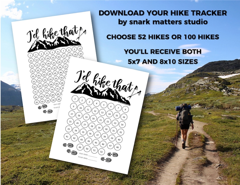 Hike Challenge Tracker - PDF Printable Download- 'i'd Hike That ...