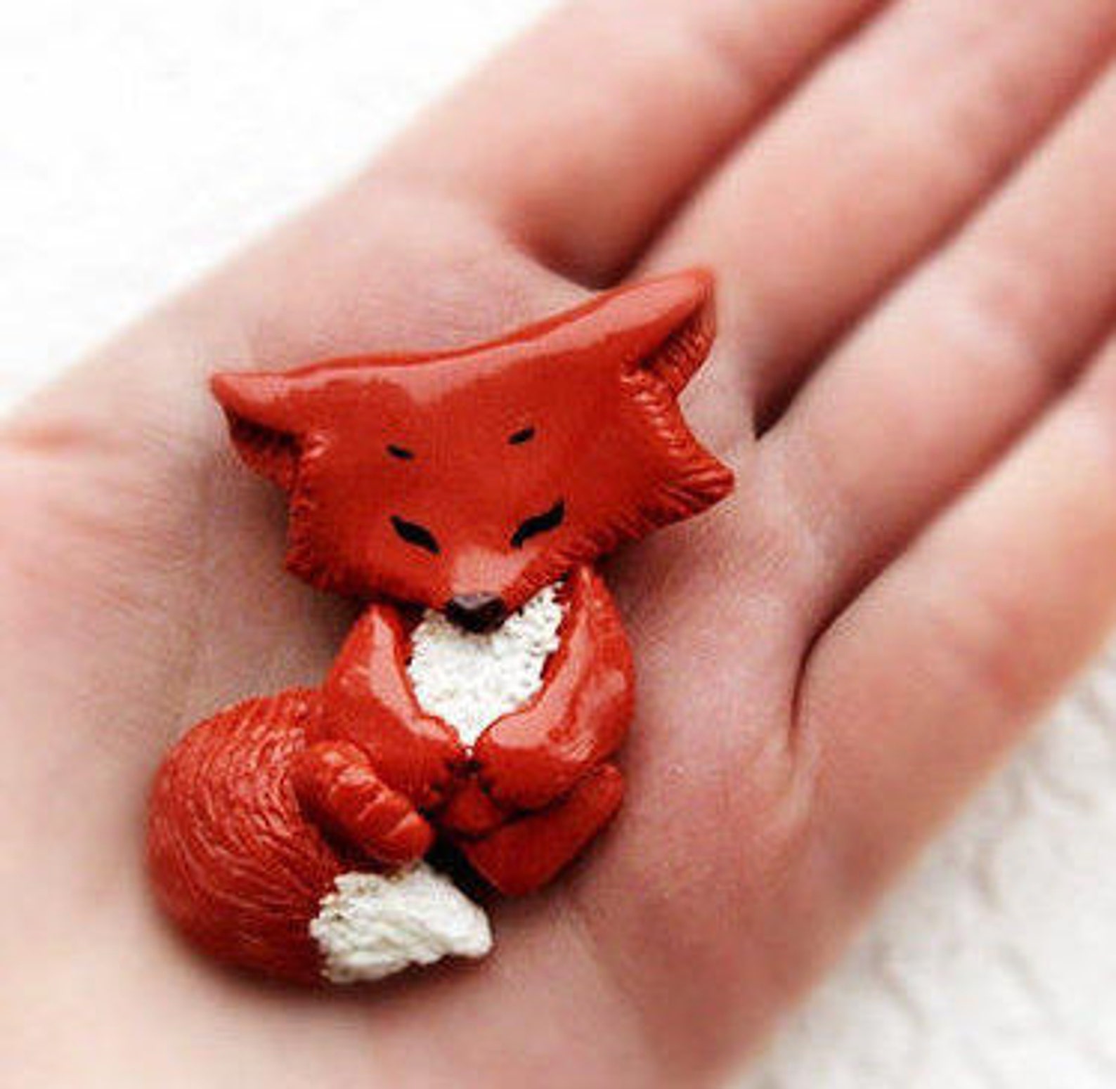 Red Fox Brooch Lovely Little Pin Fox Cub Cute Animal - Etsy