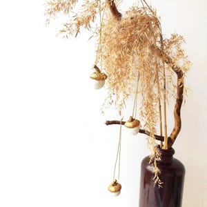 Handmade Clay Acorn Ornaments: White & Gold Easter Decor, Set of 8 - Etsy