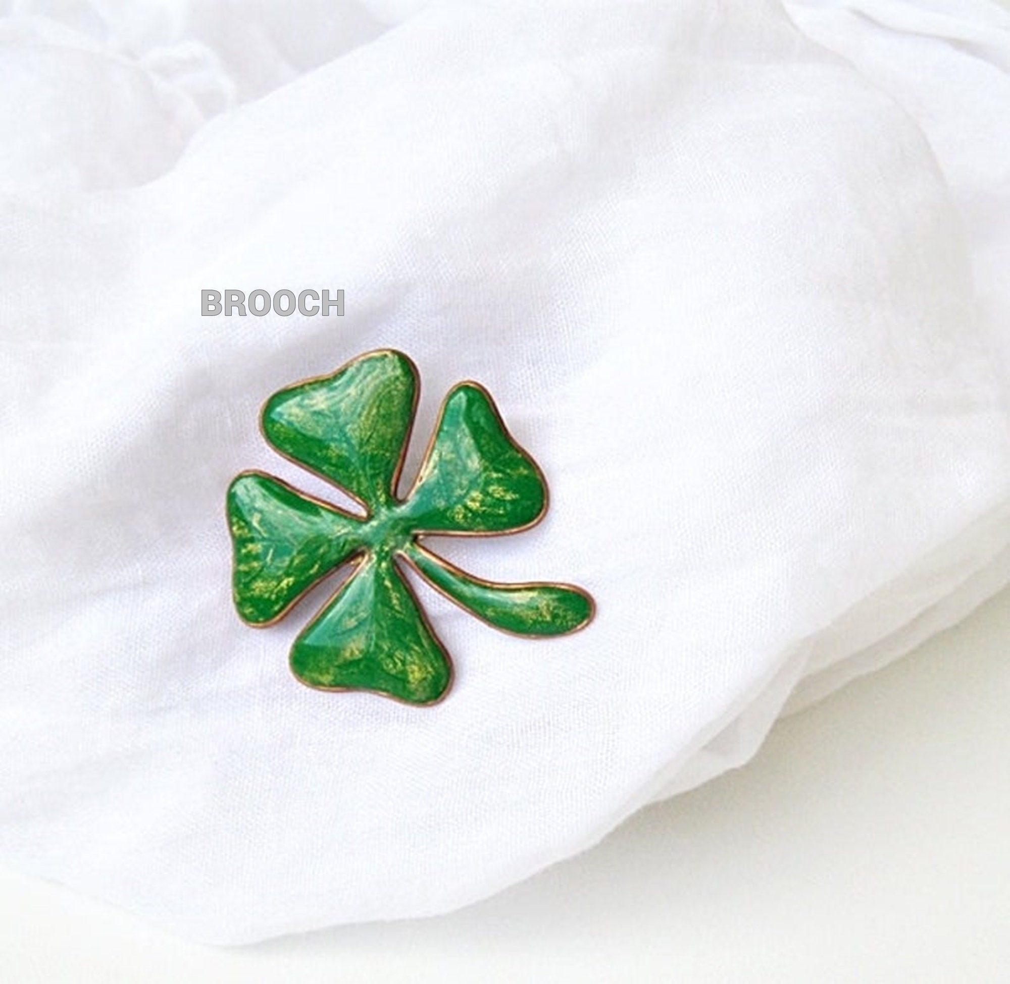 Four Leaf Clover Lucky Charm Necklace or Brooch Green Clover - Etsy