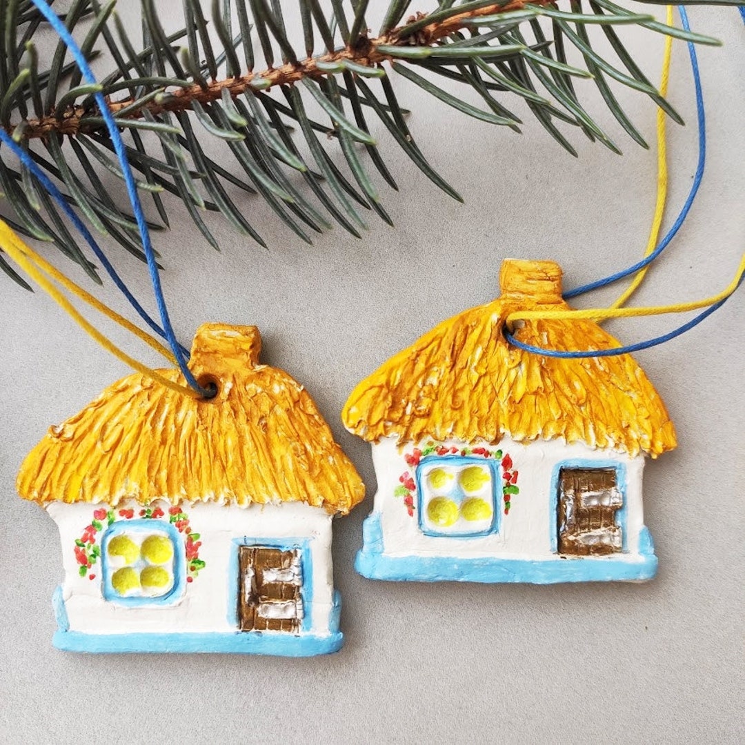 Rural Ukrainian House, Air Dry Clay Miniature House Home Decor ...