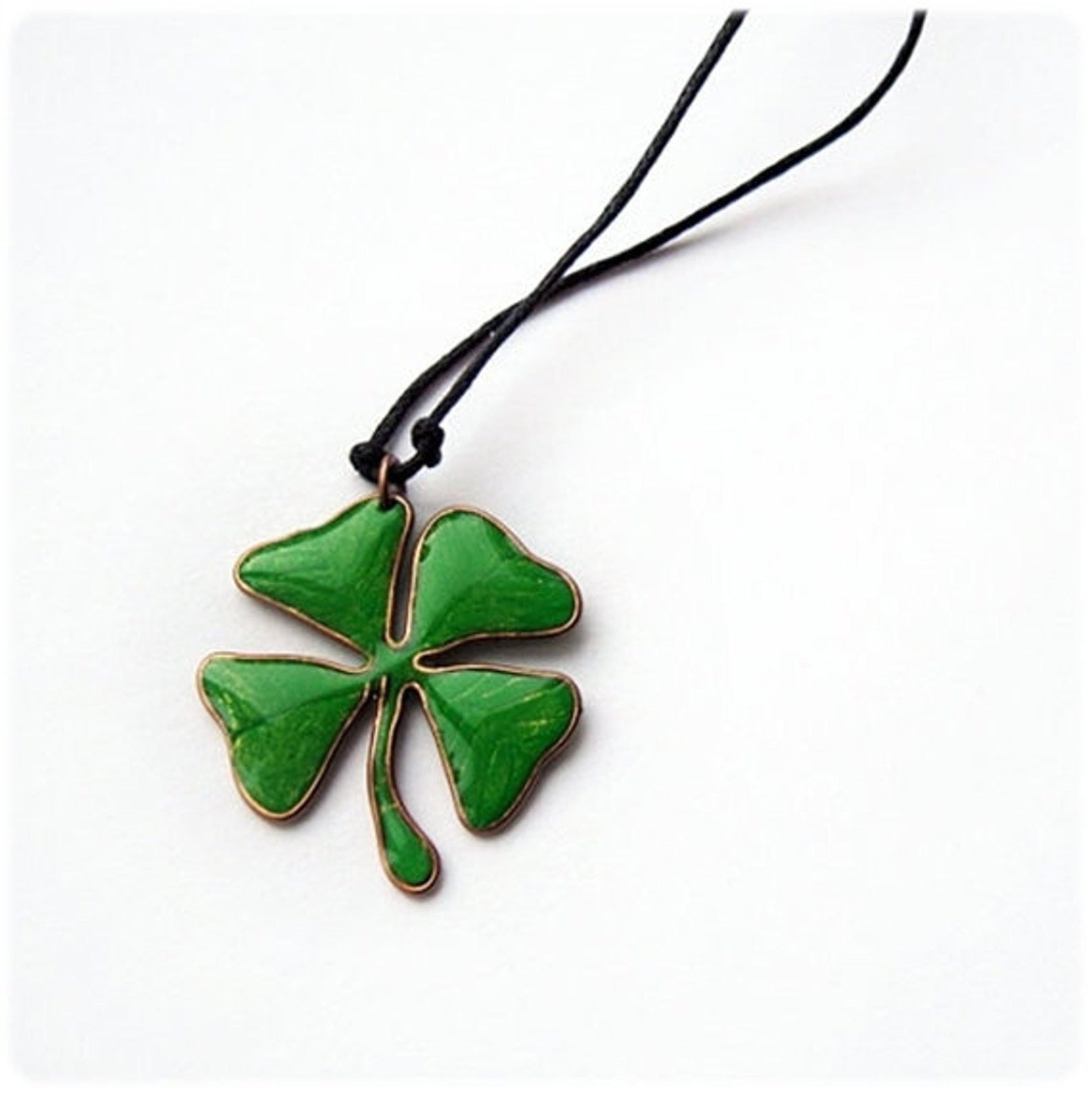 Four Leaf Clover Lucky Charm Necklace or Brooch Green Clover - Etsy