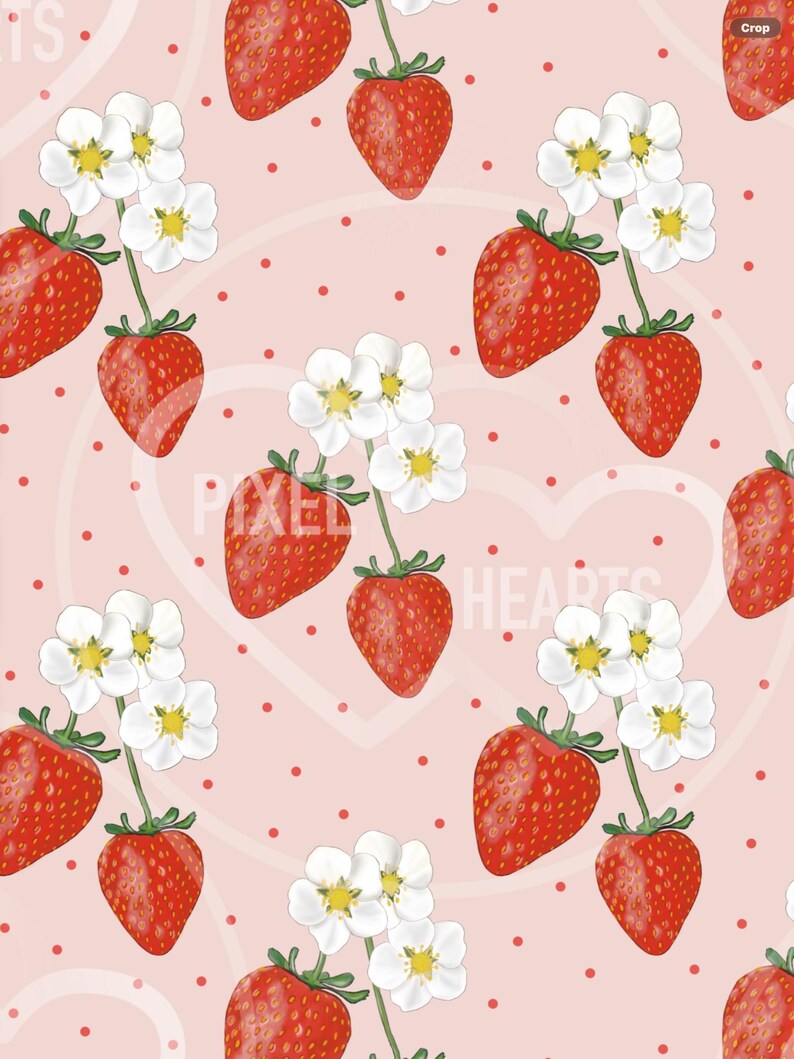 Strawberries and Dots Seamless Pattern Digital Design - Etsy