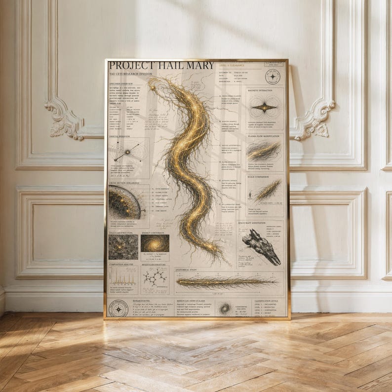 Project Hail Mary Poster | Astrophage Research Blueprint Print | Sci-fi ...