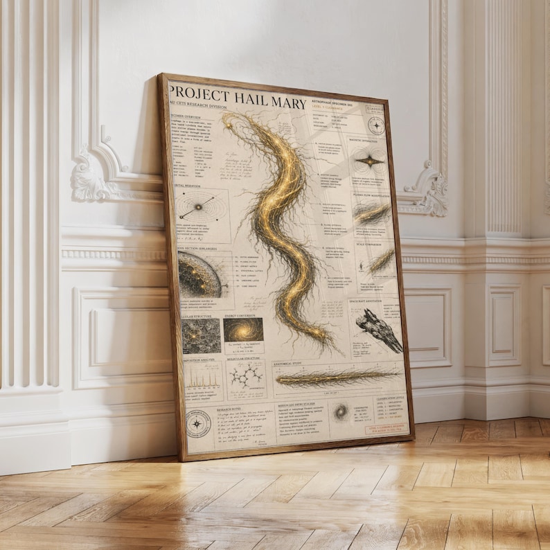 Project Hail Mary Poster | Astrophage Research Blueprint Print | Sci-fi ...