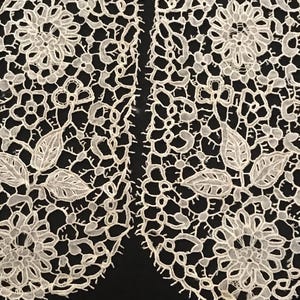 Irish Lace Lappet Carrickmacross Exquisite Work Flowers Tiny Shamrocks ...