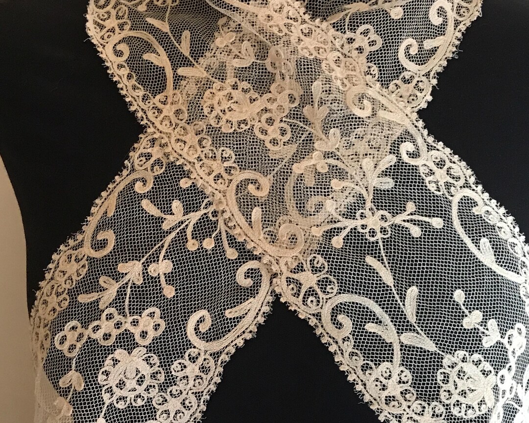 Vintage Tambour Lace Flounce Frill Border Lace Length Flora Bridal ...