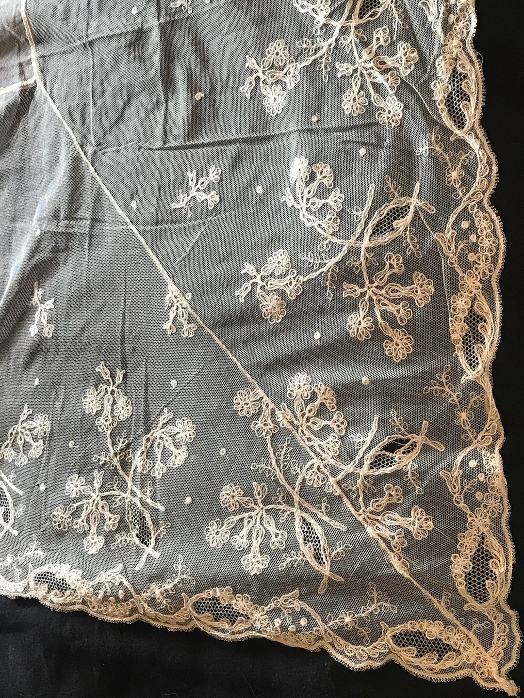 Tambour Lace Panels X 2 Cowslips Design Embroidered Wedding Lace ...