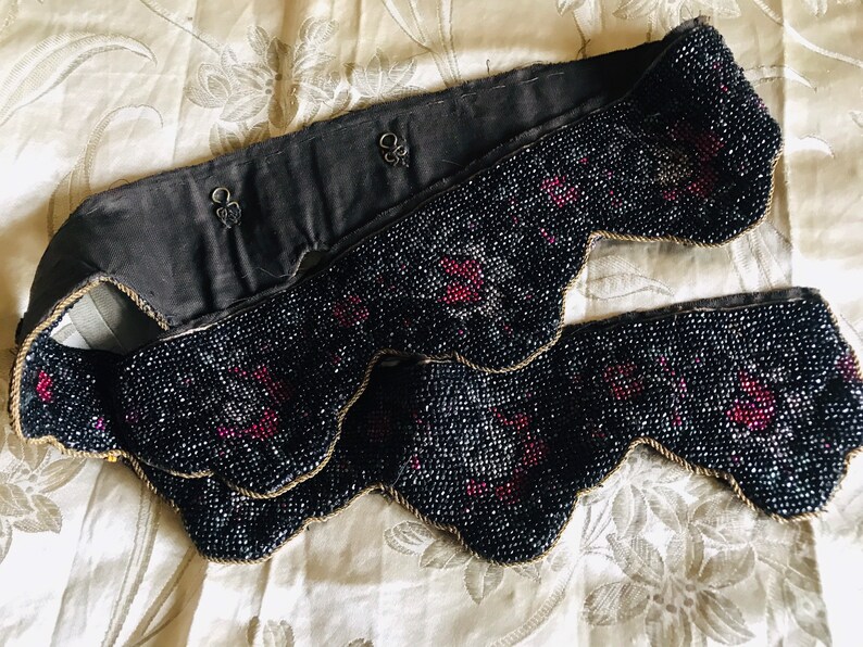 Vintage Beaded Shelf Trim Edging Glass & Steel Beads - Etsy