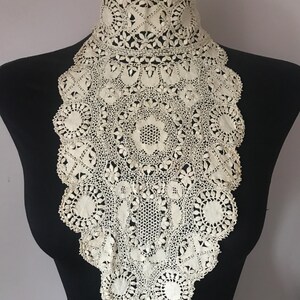 Maltese Silk Lace Collar High Neck Hand Worked Antique Bobbin Lace ...