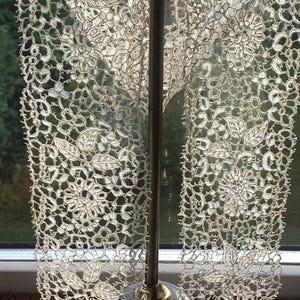 Irish Lace Lappet Carrickmacross Exquisite Work Flowers Tiny Shamrocks ...