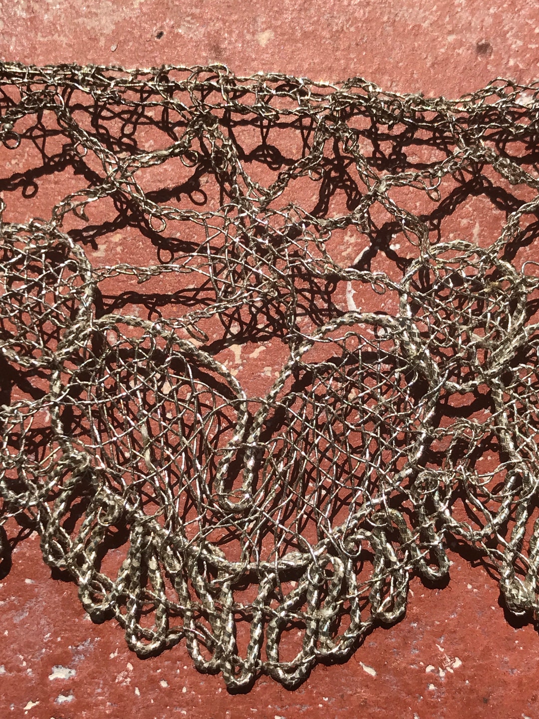 Silver Metal Lace Heart Design Metallic Lace Sewing Projects 50 Ins X 2 ...