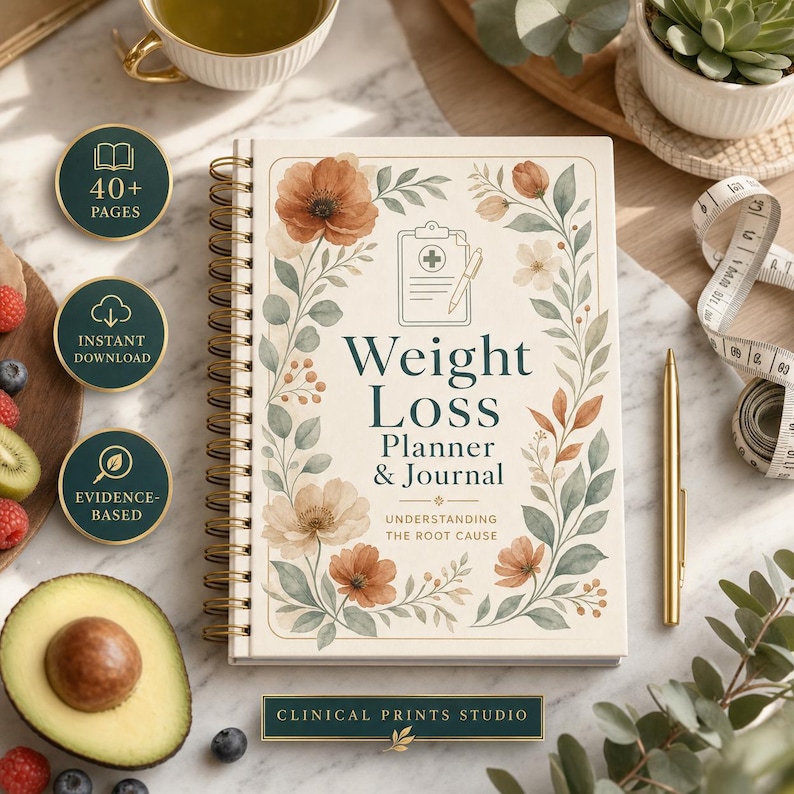 Weight Loss Planner Journal & GLP-1 Behavior Change Workbook (digital ...