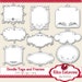 Doodle Frames Labels Digital Clipart / Scrapbooking card | Etsy