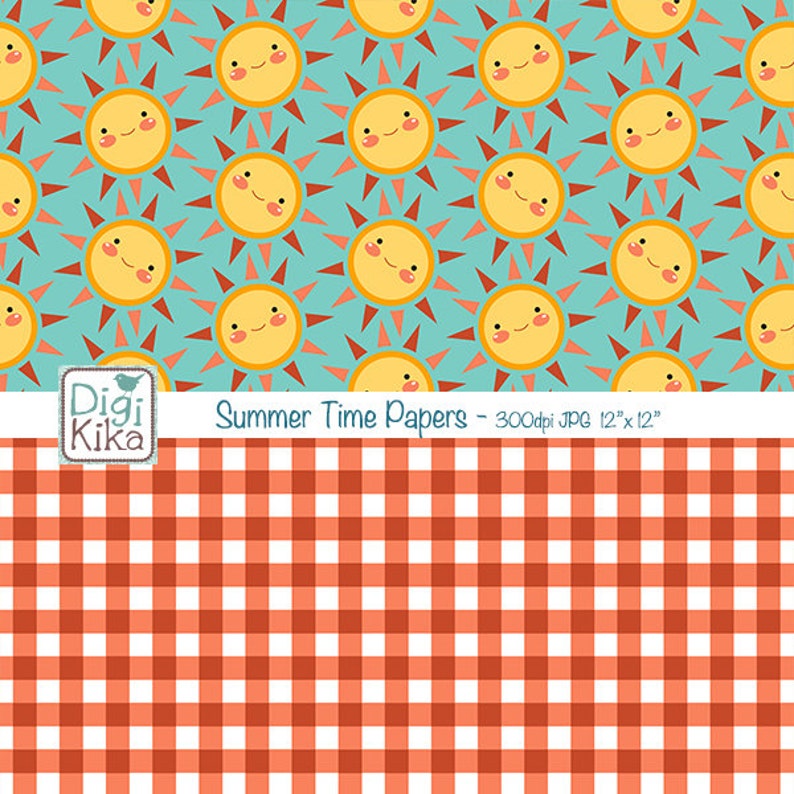 Summer Digital Papers Summer Time Tileable/seamless Pattern - Etsy