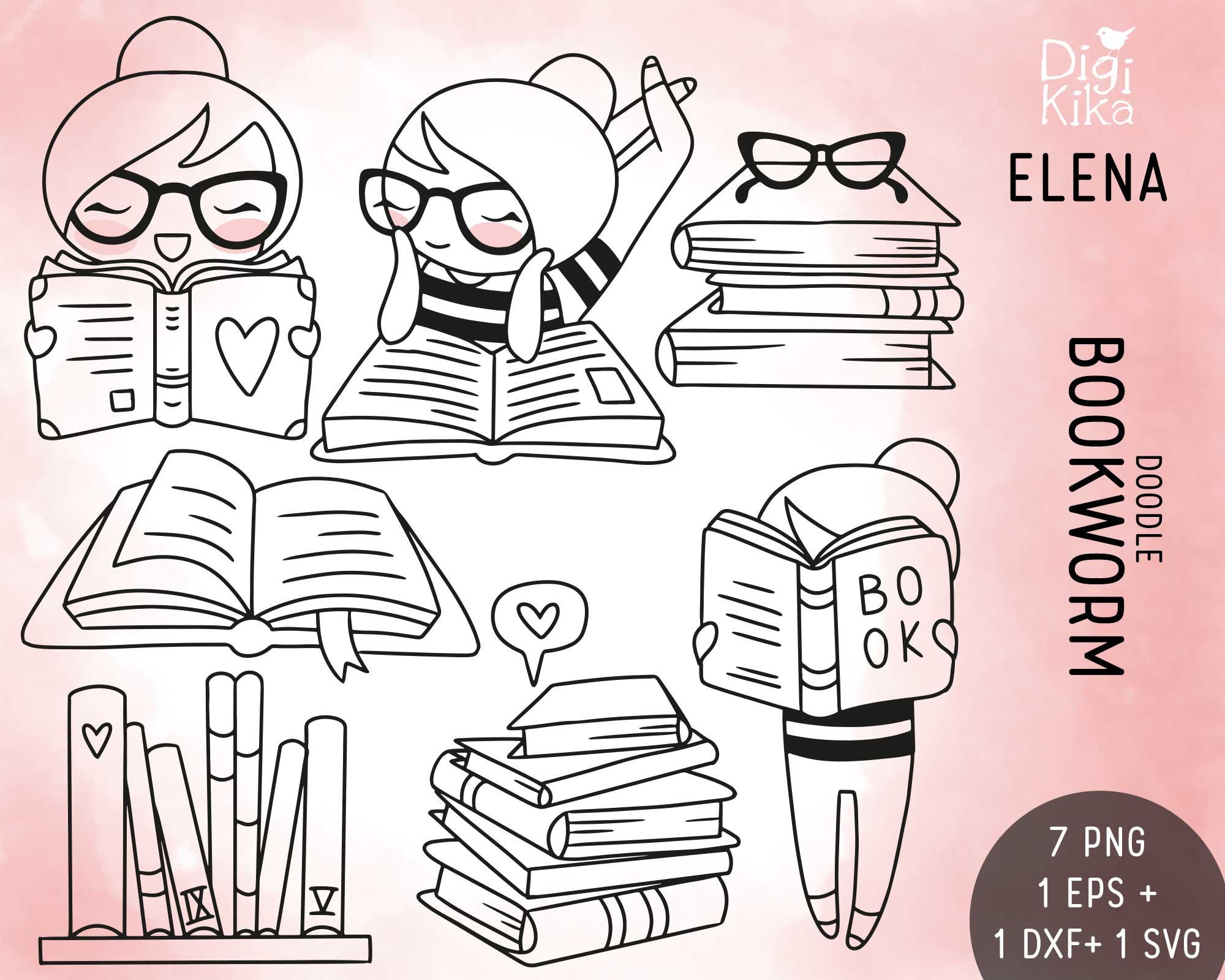 Bookworm Clip Art Black And White