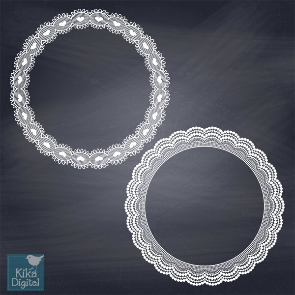 White Lace Frames Digital Lace Clip Art Wedding Lace - Etsy